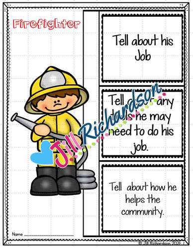 Community Helpers Kindergarten, First Grade & 2nd Firefighter ESL ...