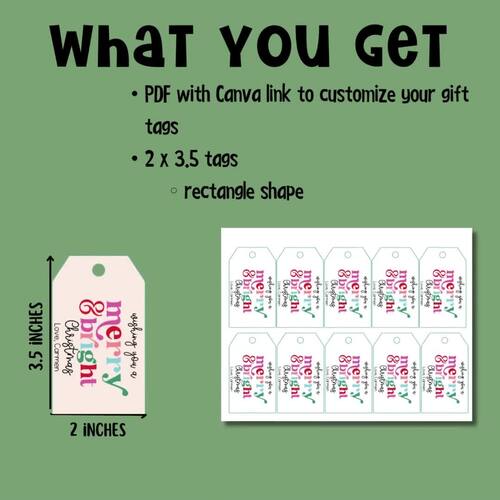 Customized Gift Christmas Treat Tags | Quick Downloadable Printable ...