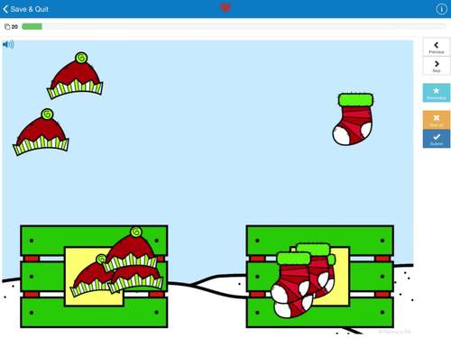 Sorting Christmas Digital Boom Cards™ for December & Distance Learning