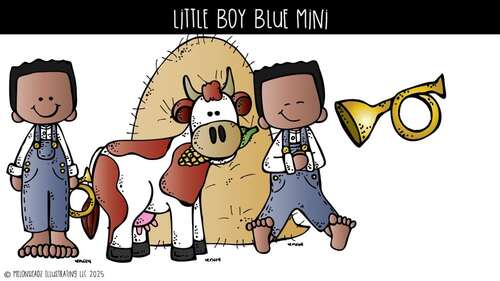 Little Boy Blue clip art, Nursery Rhyme clip art, Literature clip art Mini