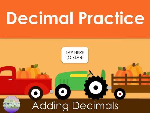 Adding Decimals Digital Game-Pumpkin Haul by Upper Elementary Antics
