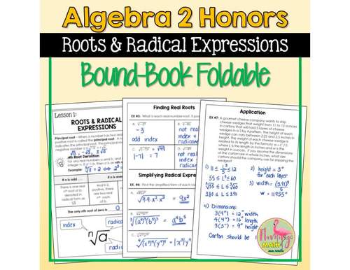 Roots and Radicals Foldable by Flamingo Math by Jean Adams | TPT