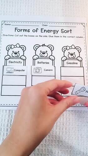 Forms of Energy Sort – Fun Cut and Paste Science Activity! by Taketing ...
