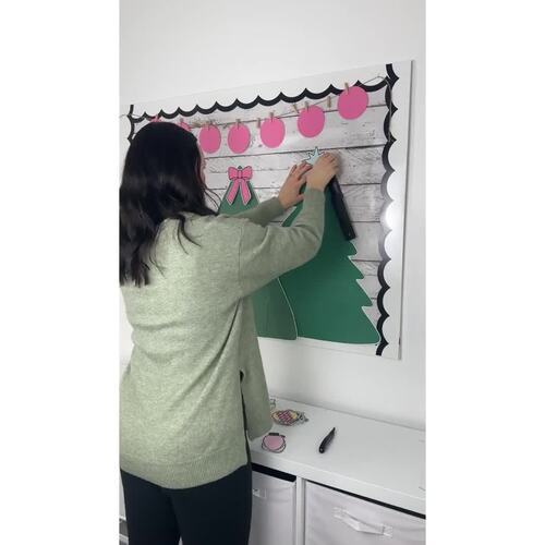 Christmas Light Merry and Bright Bulletin Board with Christmas Ornament ...
