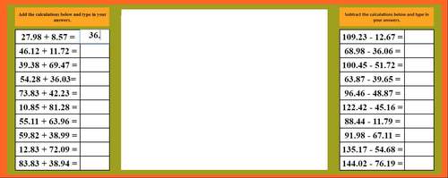 Pumpkin Gnome Decimal Addition and Subtraction Pixel Art Mystery Reveal