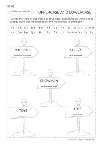 CHRISTMAS VOCABULARY LITERACY CENTERS | Set 3 by Miss Dany in Elementary