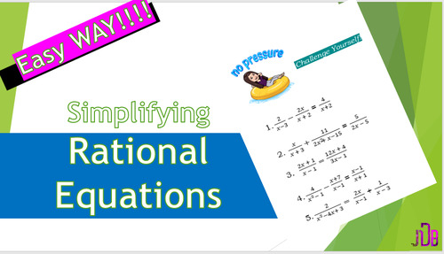 Simplifying Rational Expressions by Janice Bernardino | TPT