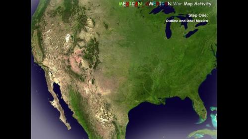 Mexican-American War Map Activity: Fun, engaging follow-along 25-slide PPT
