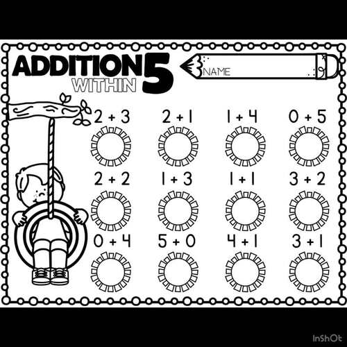 Spring No-Prep Kindergarten Math Worksheets: Addition & Subtraction ...