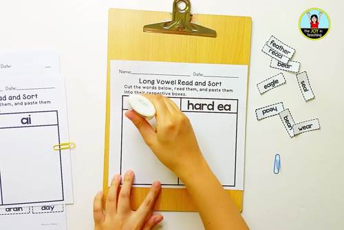 Long Vowel Cut and Paste Worksheet by The Joy in Teaching | TPT