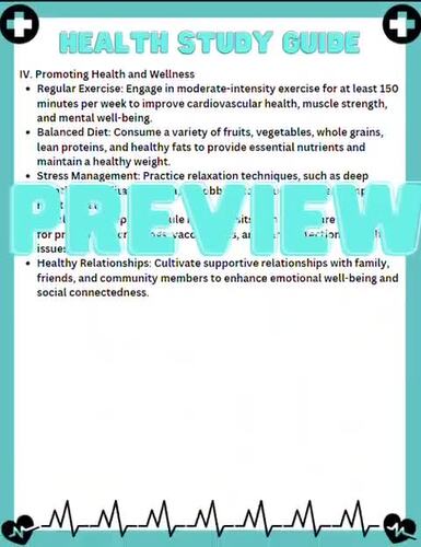 Understanding Health and Wellness Review and Paper Study Guide | TPT