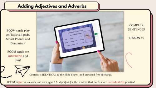 Complex Sentences Activty #5 Adding Adjectives & Adverbs BOOM & Google ...