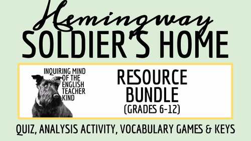 "Soldier's Home" by Ernest Hemingway Quiz, Worksheet, and Vocabulary ...