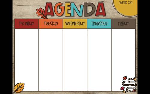 Agenda Slides Templates Fall Themed│GOOGLE SLIDES │POWERPOINT | TPT