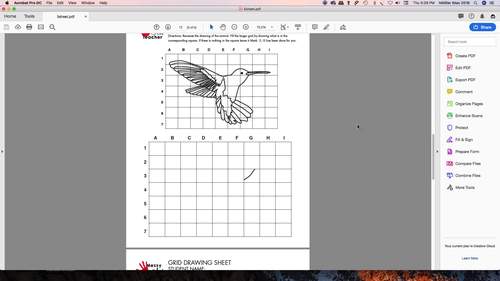 5 PACK Grid Drawing Worksheets for Middle and High Grades by Messy Art ...