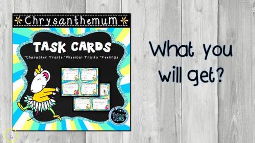 Chrysanthemum Character Traits Task Cards | Chrysanthemum Activities