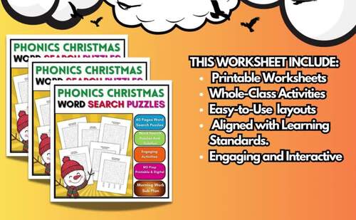 Fun December Christmas Phonics Word Search Activities 4th,5th,6th,7th ...