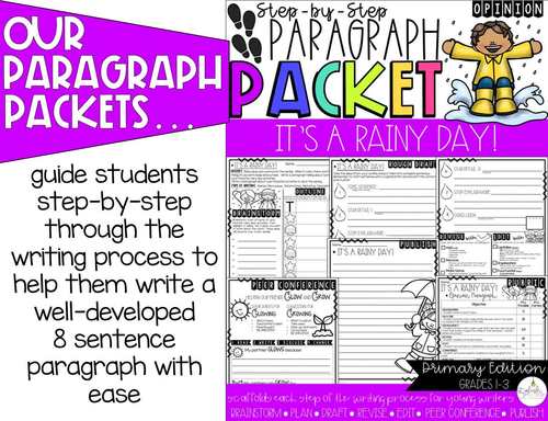 It's a Rainy Day Paragraph Packet | Opinion Paragraph Writing | TPT