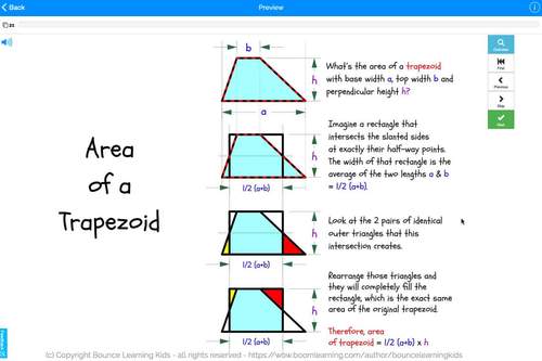 Area of a TRAPEZOID (BOOM digital distance learning deck) | TPT