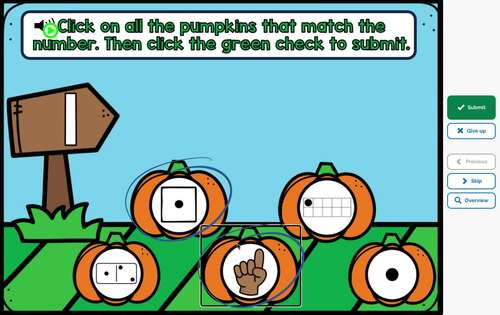 Counting Subitizing Ten Frames Dice Domino Pumpkin Patch Boom Cards ...