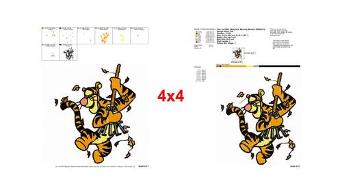 Tigger Sweeping Fall Leaves Autumn Fun Embroidery Designs - Instant ...