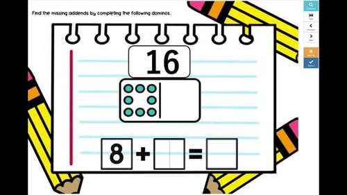 Missing Addend Domino Addition to 20 by Recursos Arcoiris | TPT