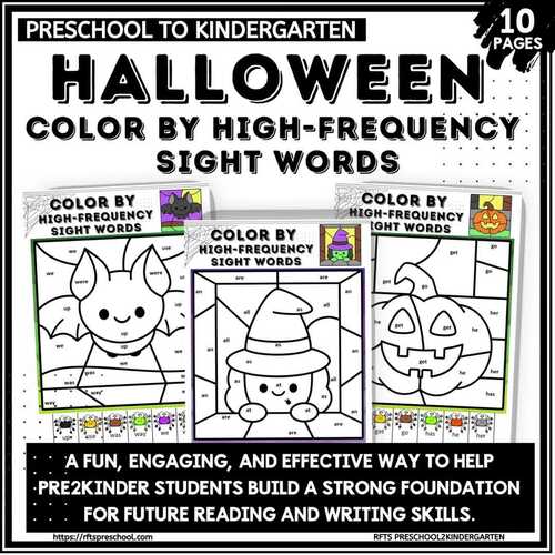 COLOR BY SIGHT WORDS Halloween theme by RFTS-Preschool2Kindergarten