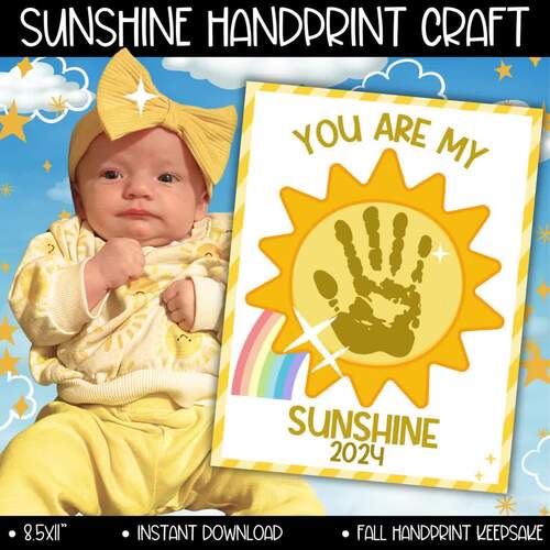Sunshine Handprint Footprint Crafts, Student Bulletin Board Art, Memory ...