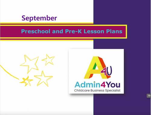 September Preschool and Pre-K Lesson Plans by Admin 4 You | TPT