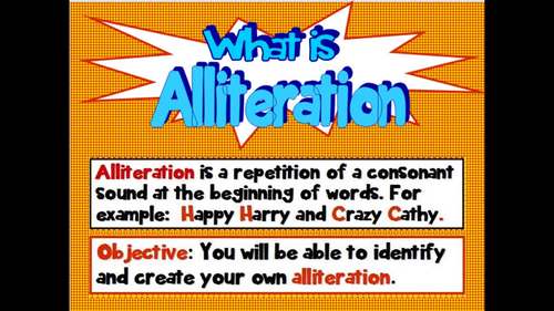 What is Alliteration? PPT Common Core Grades 3-5 by Fun Learning for All