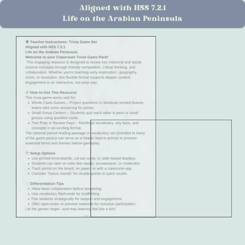 HSS 7.2.1 Trivia Game:Life on the Arabian Peninsula | Geography & Culture