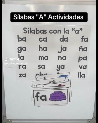 Sílabas “A” Actividades by Dual Language Resources | TPT
