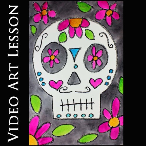 Video Art Lesson Draw & Paint a Dia de Los Muertos Day of the Dead ...
