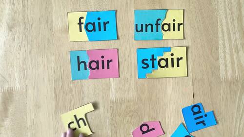 Phonics Word Game air Trigraph Jigsaw Puzzle Special Education Kindergarten