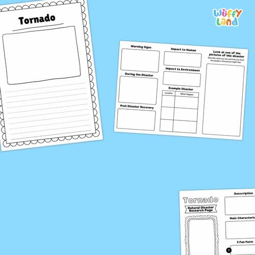 TORNADO Natural Disaster Research Project | Earth Science Worksheets
