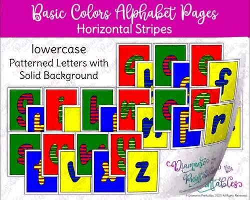 Printable Alphabet Poster Bundle | Horizontal Stripes Bulletin Board ...