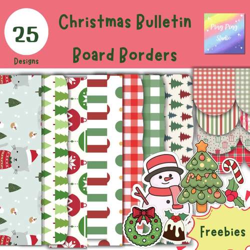 Christmas Bulletin Board Borders | 25 Designs | Classroom Decor | FREE ...