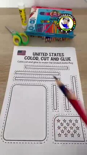 American Flag Craft : Cut and Glue | Us Flag Craft For Memorial Day ...