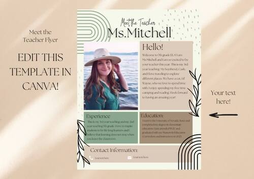 Meet the Teacher Template - Editable Download for Teachers - Boho Style