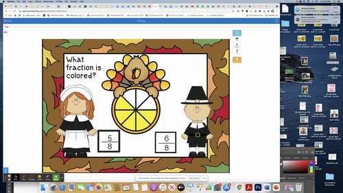 Thanksgiving Turkey Fractions BOOM Cards by Little Library of Learning