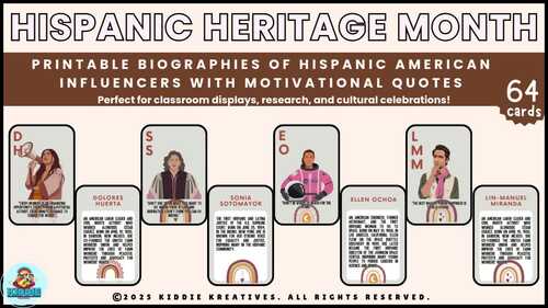 Hispanic Heritage Month Flashcards | Bilingual Biography & Quote Cards