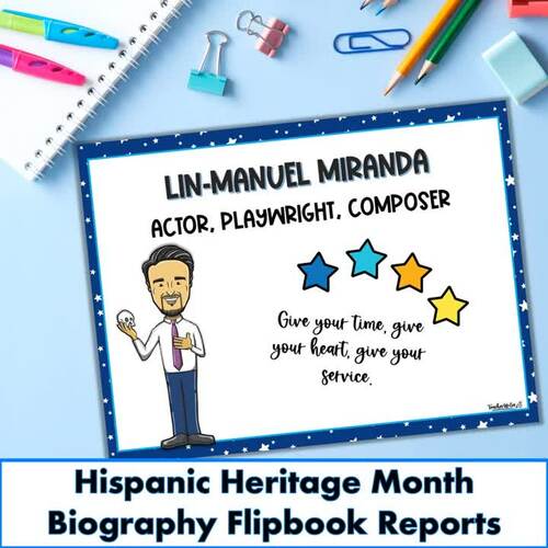 Hispanic Heritage Month Famous Latinx Leaders Biography Flipbook Bundle