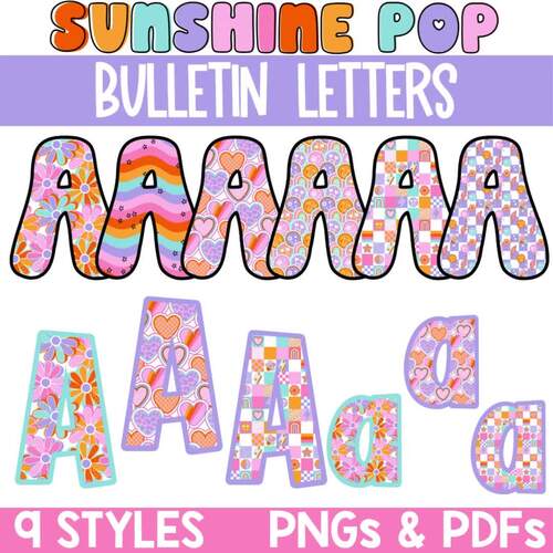 Groovy Retro Bulletin Board Letters, Y2K Checkered Bulletin Board Letters,