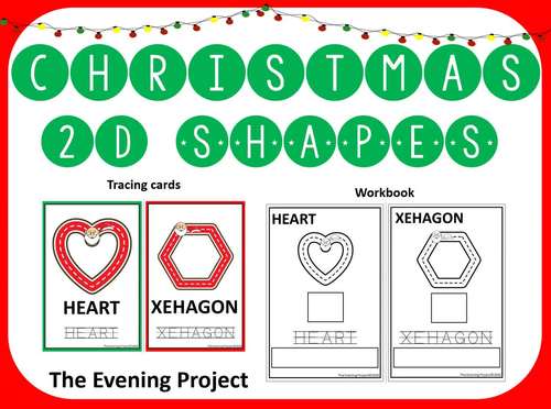 Christmas 2 D shapes tracing cards and worksbook for Sp. Ed..K+. and ...