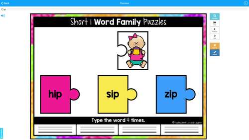 Word Family Puzzles Short i Edition | Boom Cards™ | Distance Learning