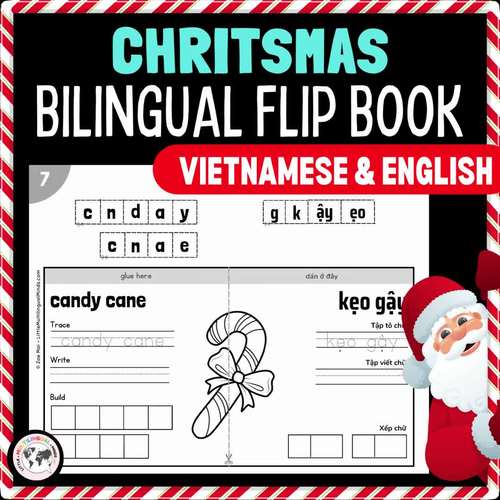 BILINGUAL-DUAL English and Vietnamese Christmas Flip Book | Sách Giáng Sinh