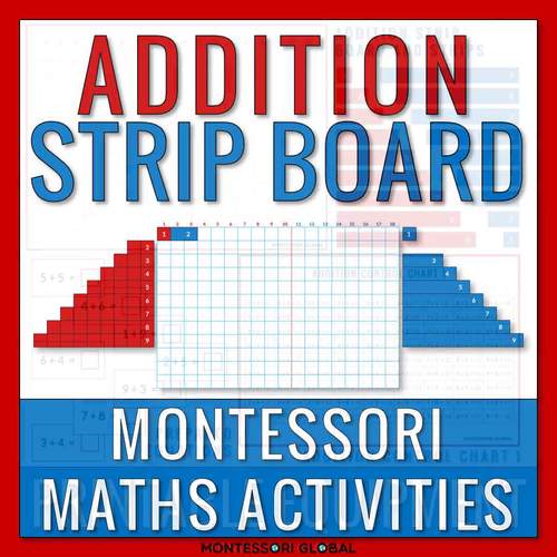 Montessori Addition Strip Board – printable, TPT Easel and Boom Cards