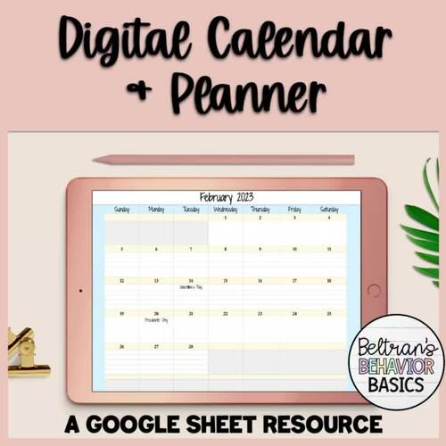 Digital Teacher Planner and Calendar by Beltran's Behavior Basics