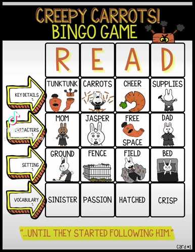 Creepy Carrots Bingo Game by loveourlibrary | TPT