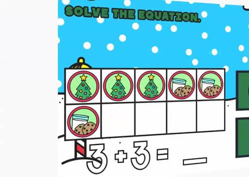 Christmas North Pole Addition within 10 Boom Cards Ten Frame & Facts to 10